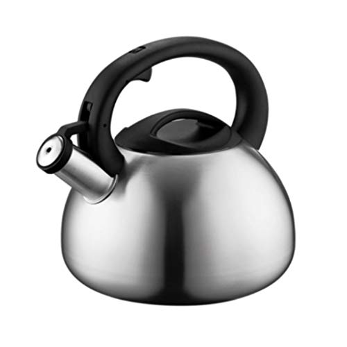 ZNZN Stainless Steel Kettle Round Whistling Teapot Silver Boiling Water Kettle with Ergonomic Handle (2.5L/84.5OZ,3.5L/118.3OZ) Multifunctional Water Kettle (Color : 3.5L (118.3OZ))