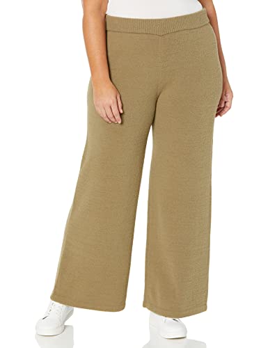 The Drop Women's Leo Super Soft Pull On Sweater Pants, Capers olive, M