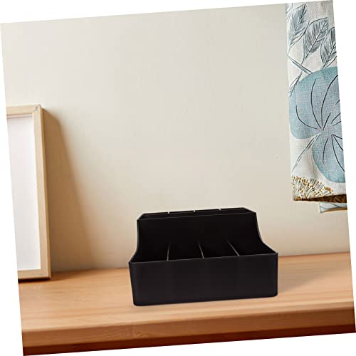 Yardwe Classification Storage Box Desk Valet Tray compaertment Condiment Accessory Tray Sugar Bag Container Acrylic Tea Bag Holder Condiment Organizer Jewelry Coffee Locker Plastic