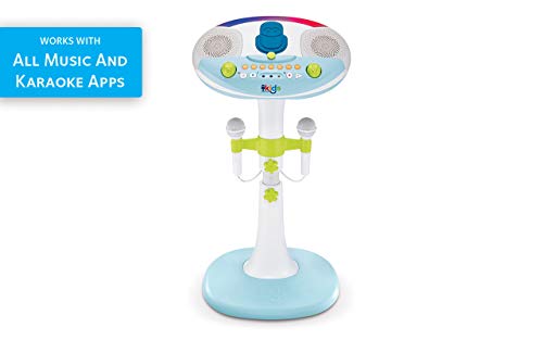Singing Machine SMK1010 Kids Pedestal Karaoke System with Two Microphones, Stand and Voice Effects