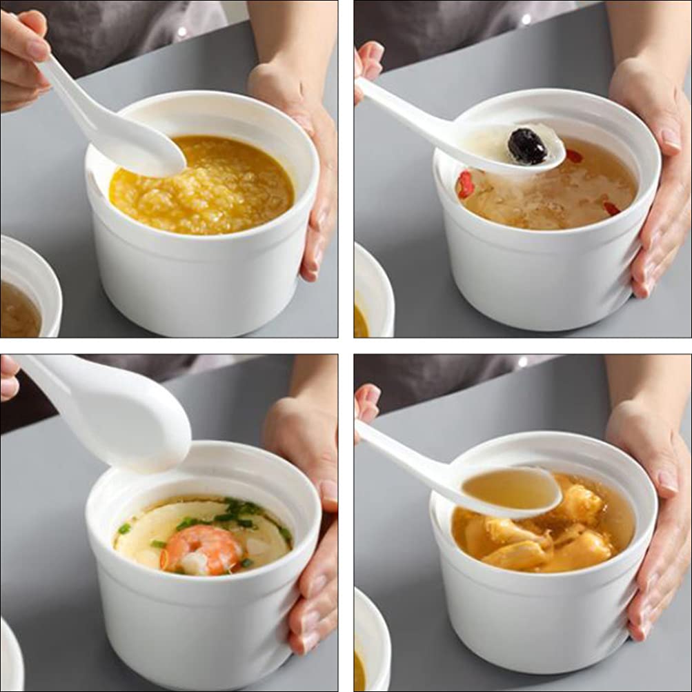 YARDWE Custard Cups Custard Cups Ceramic Stew Pot With Lid Steam Soup Bowl Small Steaming Cup for Home Kitchen Egg Custard Medicinal Birds Nest Tonic 4Inch Soup Cups with Lids Egg Custard Cups
