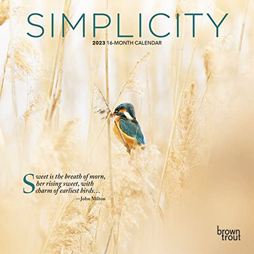 Simplicity | 2023 7 x 14 Inch Monthly Mini Wall Calendar | BrownTrout | Colorful Photography Inspiration Quotes