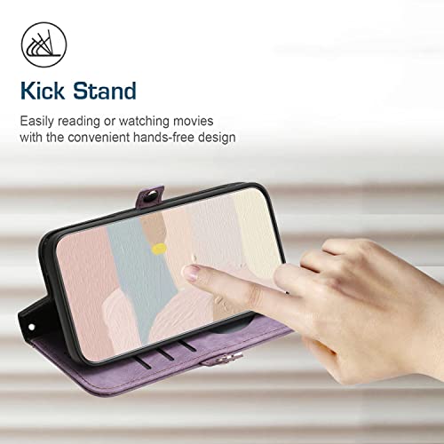 WATSKY for Oppo A57/REALME V23/A77 5G/A57E 4G/A57S 4G/A77 4G/1+Nord N20 SE 4G Contrast Flip Phone Case Purple