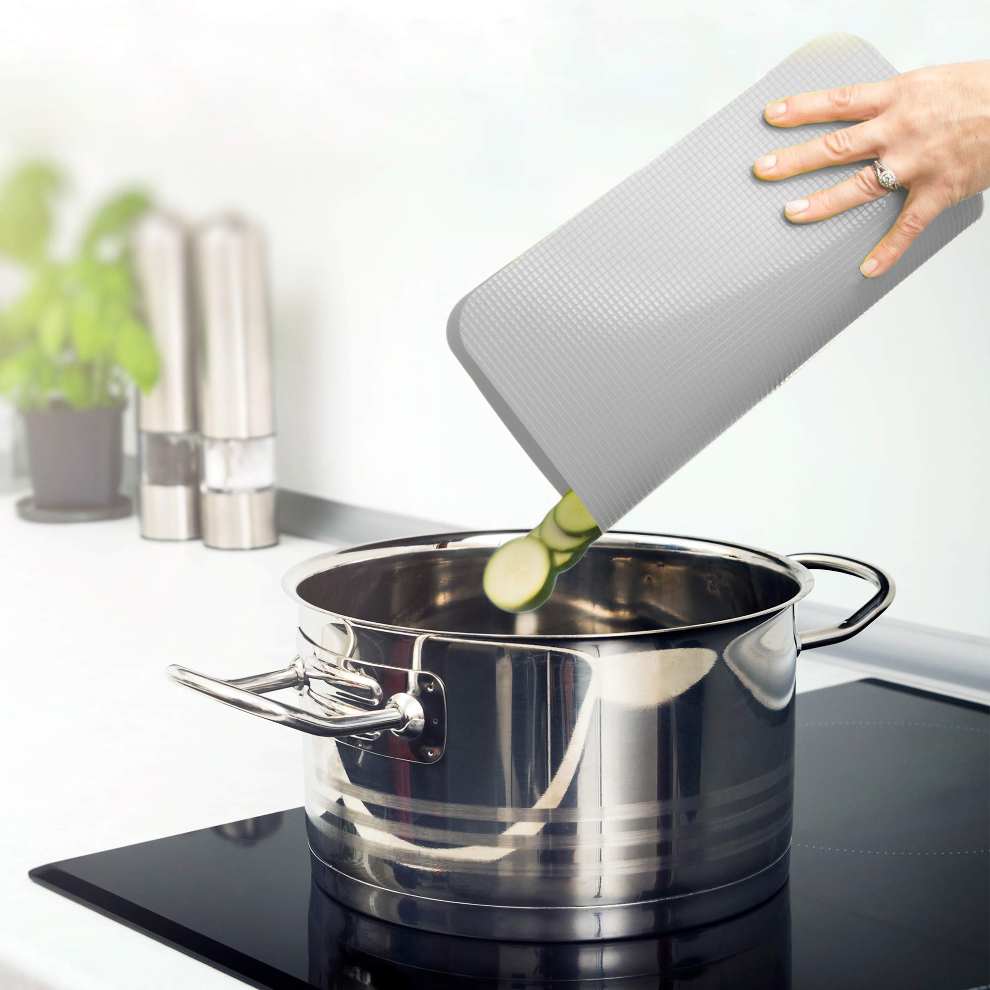 Simply Genius Plastic Cutting Boards for Kitchen - Color Coded Chopping Board Set - Flexible Cutting Mats for Meat & Vegetables - Dishwasher Safe, Non-Slip, BPA Free (4-Pack Multicolor, 11.5"x 15")