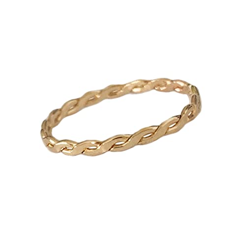 Toe Ring | 14K Gold Fill Twisted Braid | Fitted Ring For Foot Or Knuckle Midi | Unisex (4)