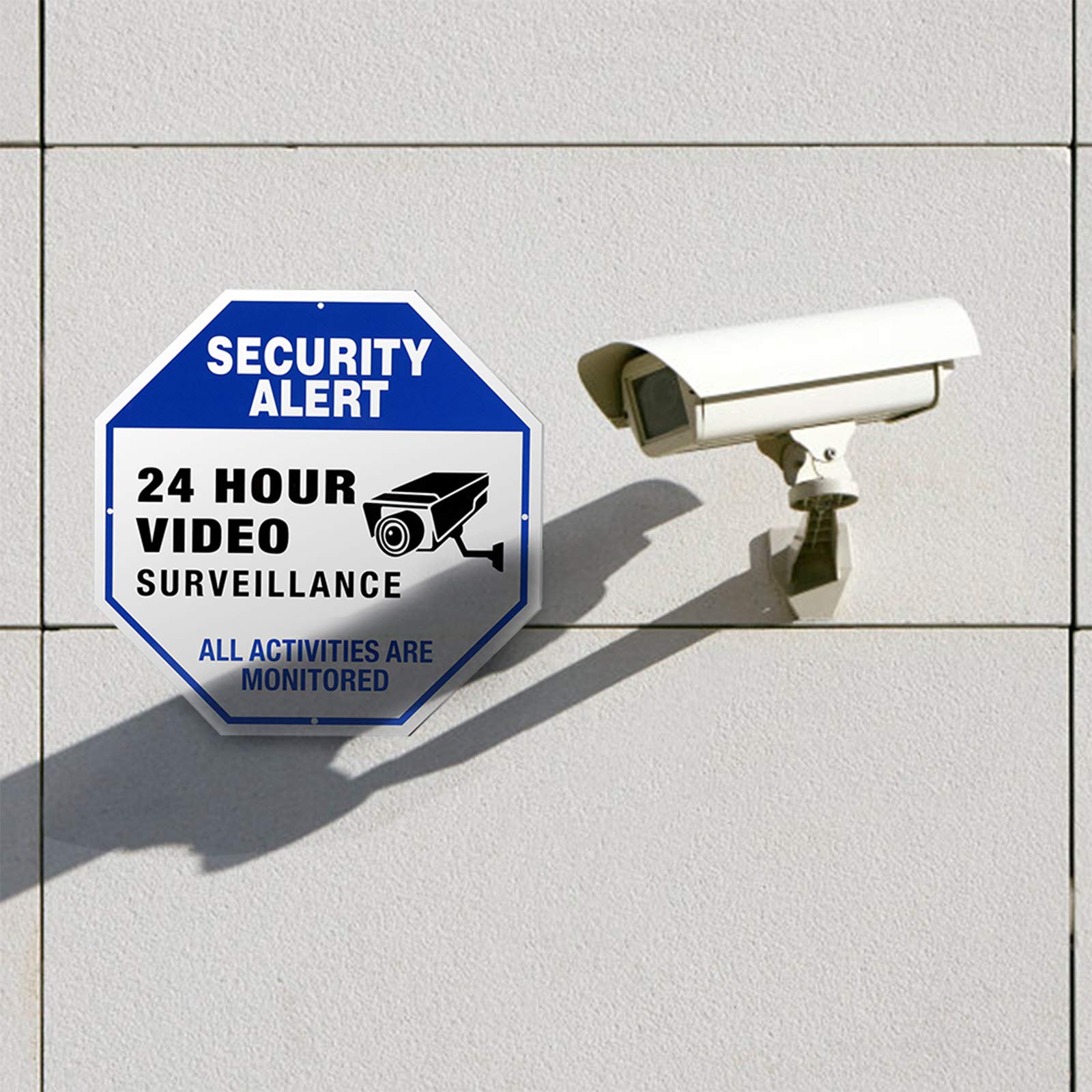 Video Surveillance Signs, Aluminum 10" x 10" Outdoor Security camera Signs for Property, Metal Reflective Warning Sign for Home Business CCTV Security Camera - 2 Pack
