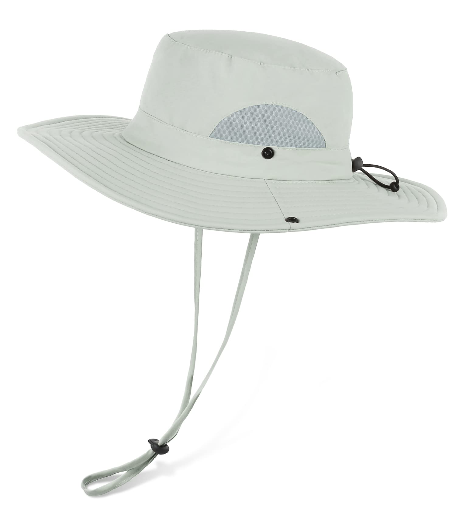 Wmcaps UPF 50+ Sun Protection Hat for Mens Womens, Wide Brim Waterproof Bucket Hat for Fishing, Hiking, Garden,Yard Outdoor work Light Grey