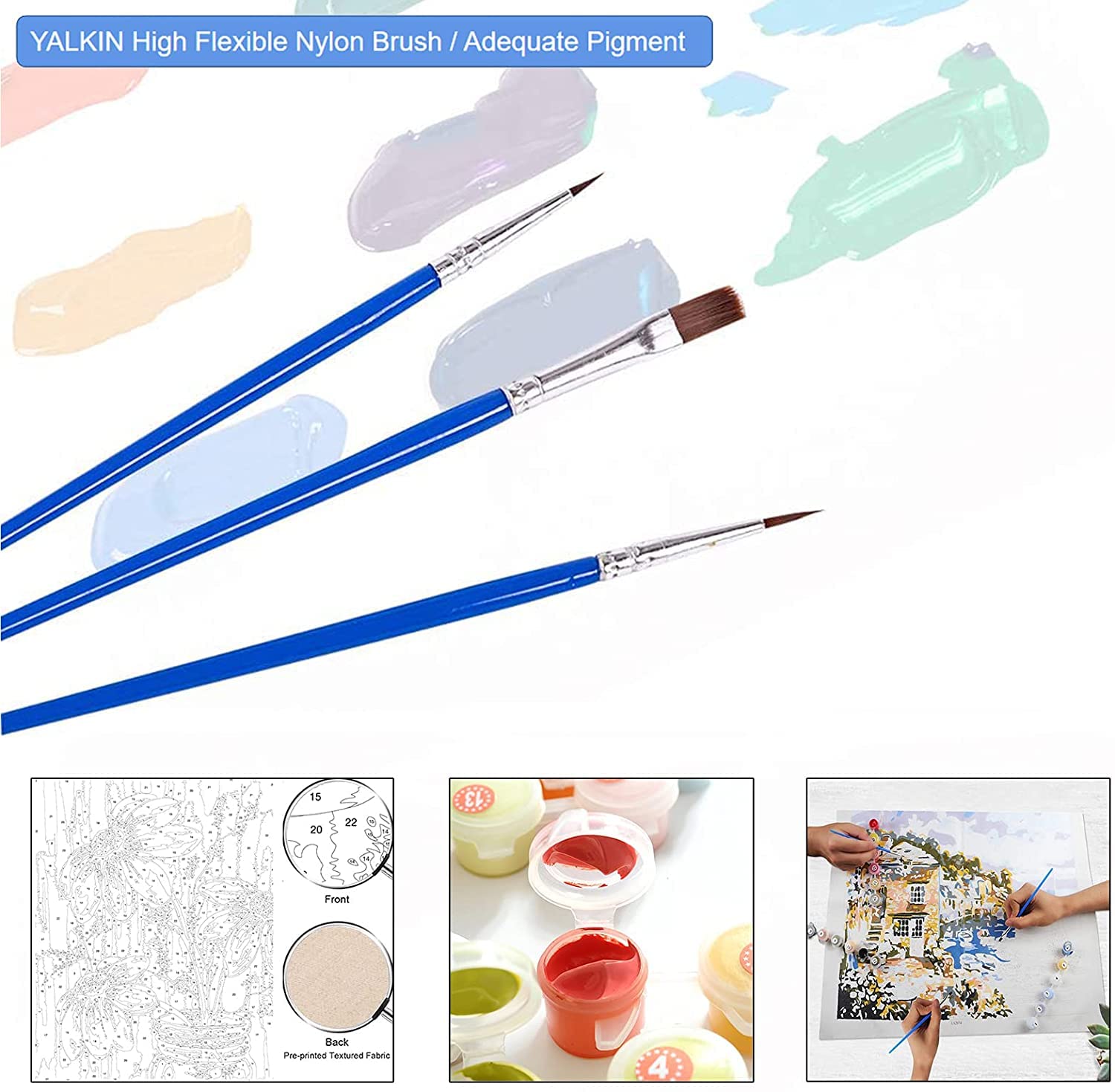 YALKIN Paint by Number Kits for Adults on Canvas, Large Oil Acrylic Painting Kit 15.8x35.5in World Map Easy DIY Paintwork for Beginners, without Frames