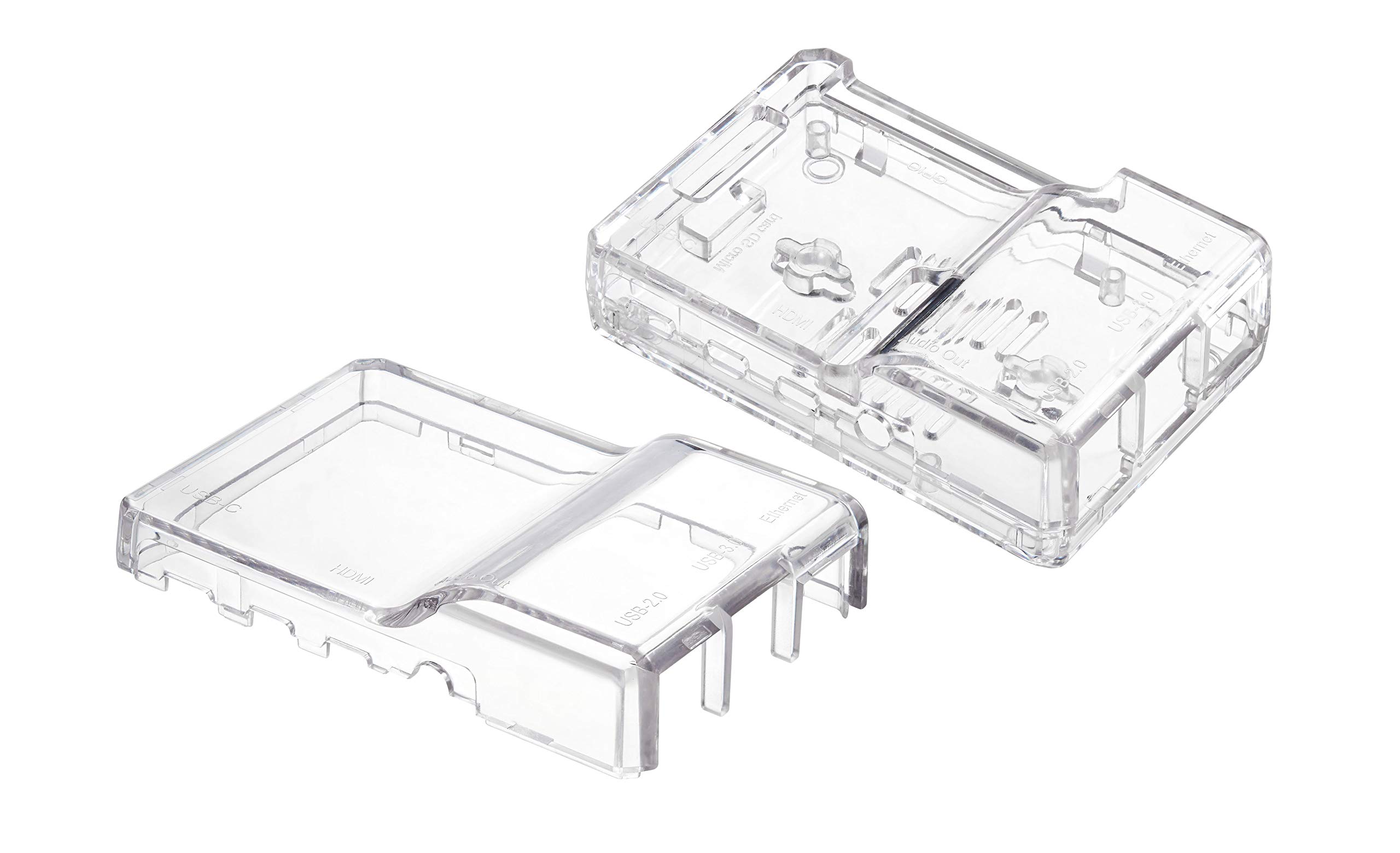 Vilros Clear Transparent Slim Compact Case for Raspberry Pi 4-Includes Sealed and Open Cover Options