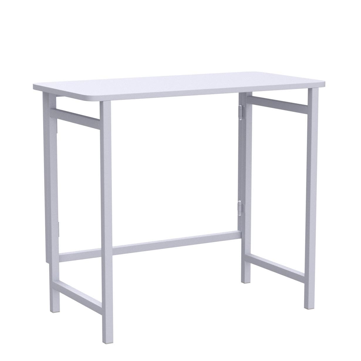 Tangkula Folding Computer Desk, Simple Metal Frame Computer Desk Modern Home Office Laptop PC Workstation Compact Study Writing Reading Table for Small Space, Folding Table (Black)