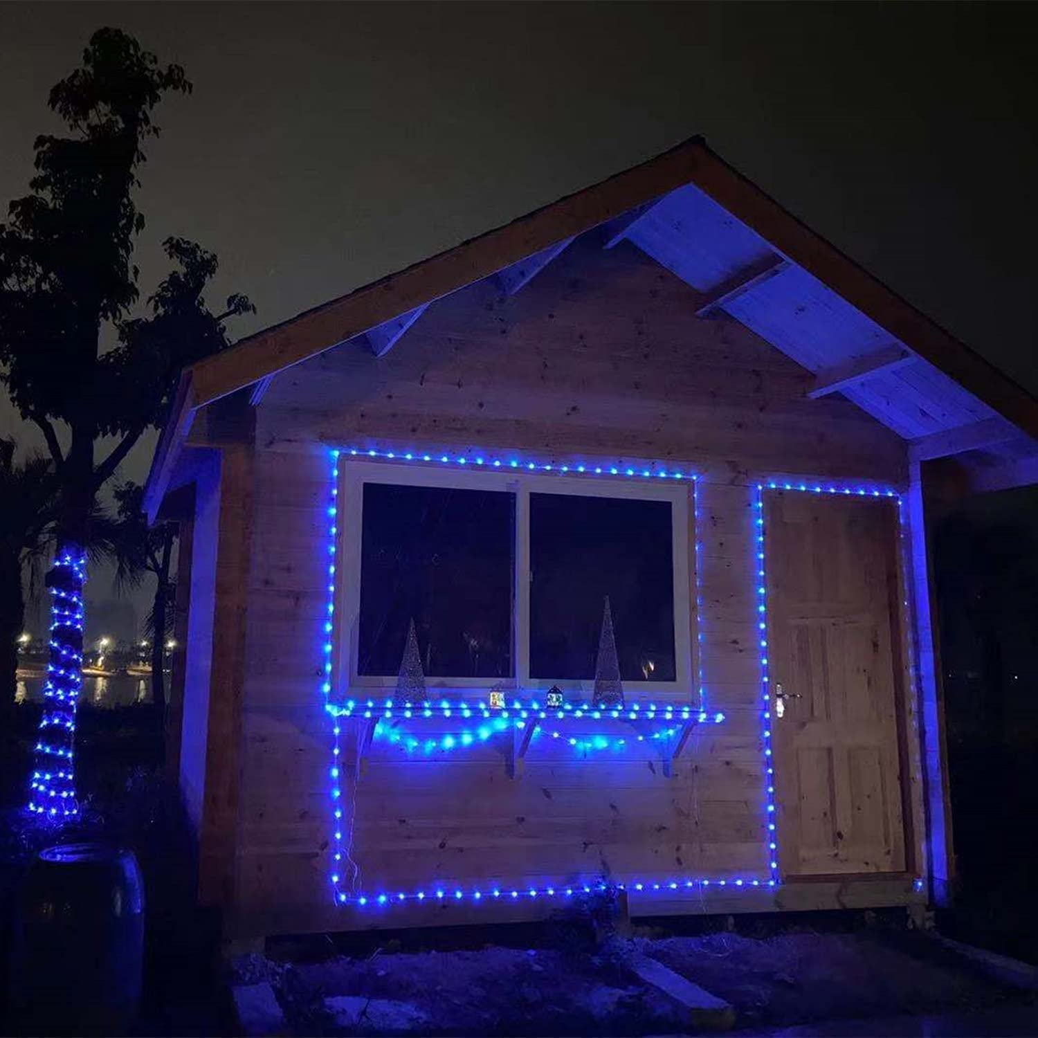 WAKAKA 2 PCS White Solar Christmas Lights Outdoor Waterproof, Each 66ft 200 LED Solar String Lights, 8 Modes Solar Fairy Lights