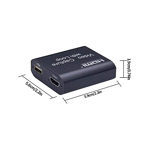 Video Capture Card, 1080P USB to HDMI Capture Card, Meeting Video Capture Card with Loop for Live Streaming