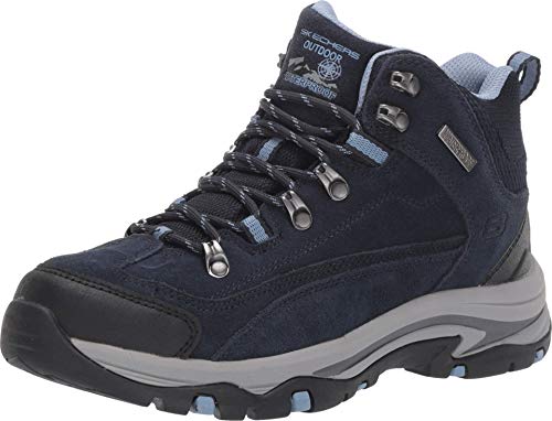 Skechers womens Hiker Hiking Boot, Navy/Grey, 6.5 US