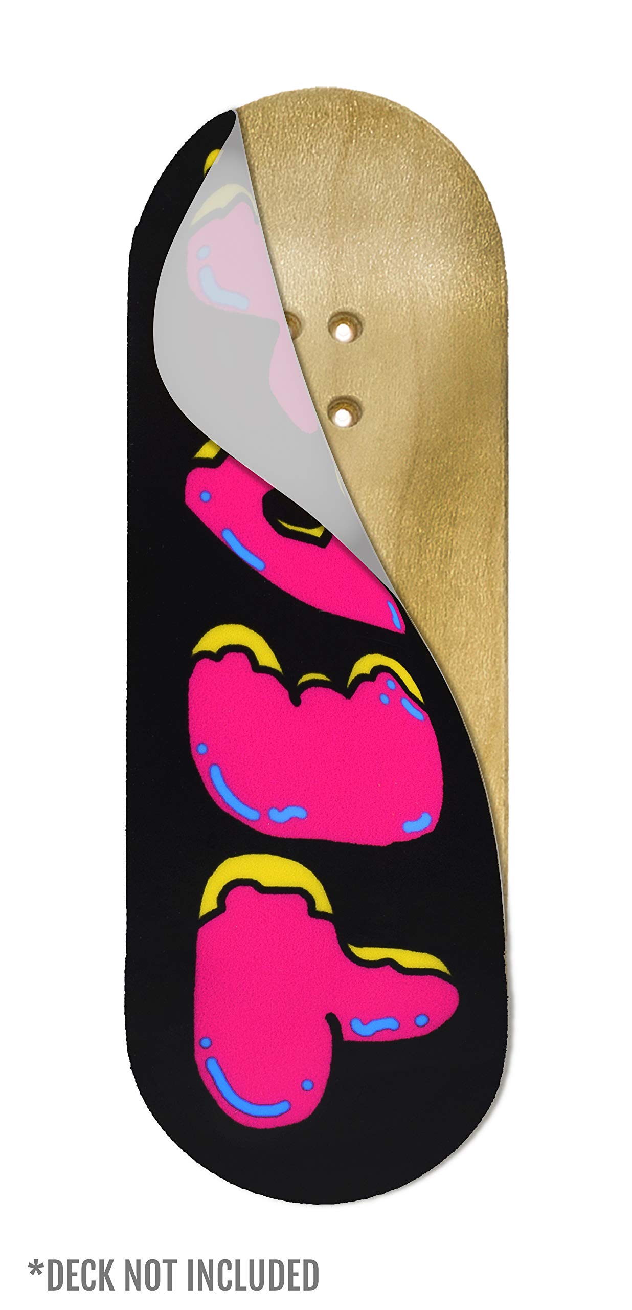 Teak Tuning Fingerboard Deck Graphic, Donut Logo - Adhesive Graphics to Customize Your 32mm - 110mm Long, 35mm Wide, 0.2mm Thick - Waterproof Vinyl