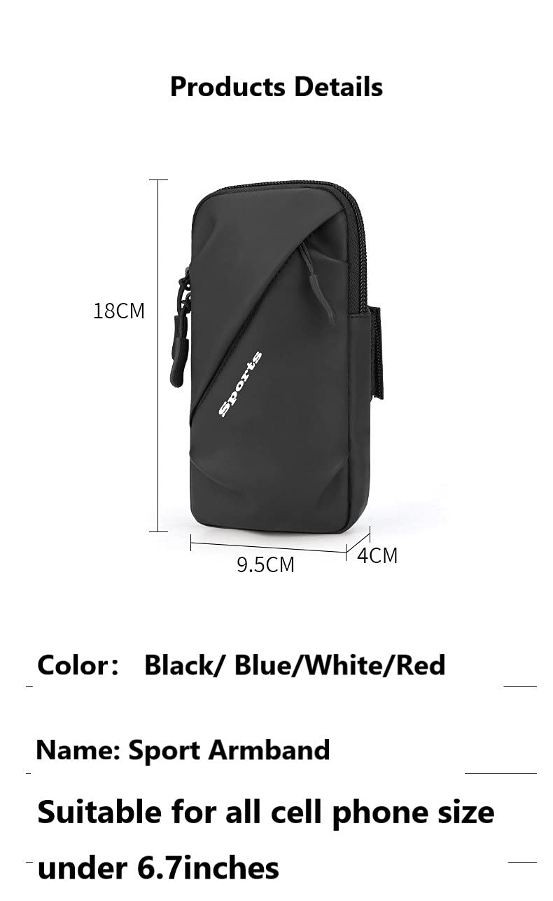 Ubestpak Phone Armband Gym Phone Holder for Arm, iPhone Pouch iPhone Arm Case for iPhone Series, Running Band iPhone Armband Cell Phone Holder for Cell Phone Size Under 6.7inch
