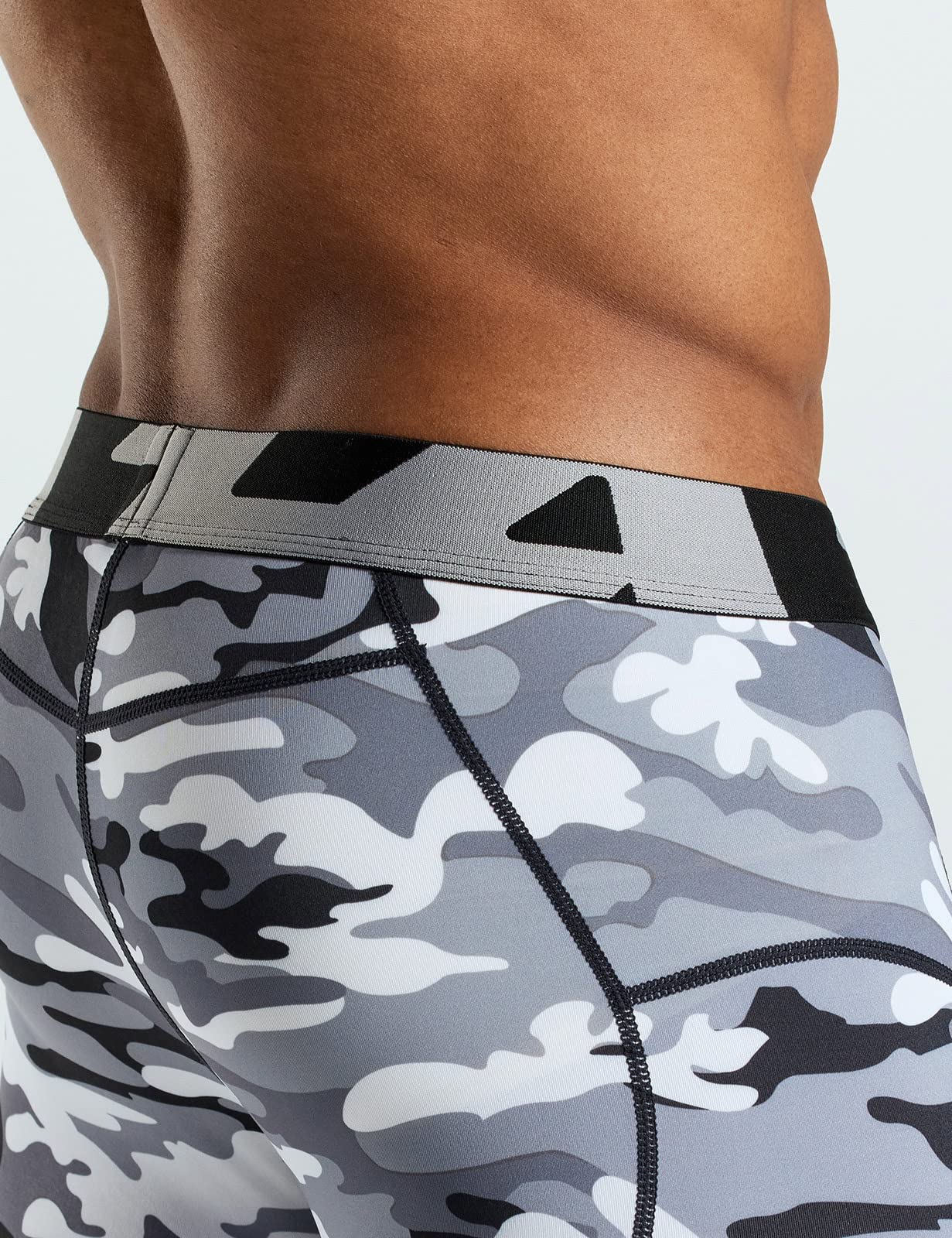 TSLA Men's Athletic Compression Shorts, Sports Performance Active Cool Dry Running Tights, Hyper Control Military Camo Grey, Small