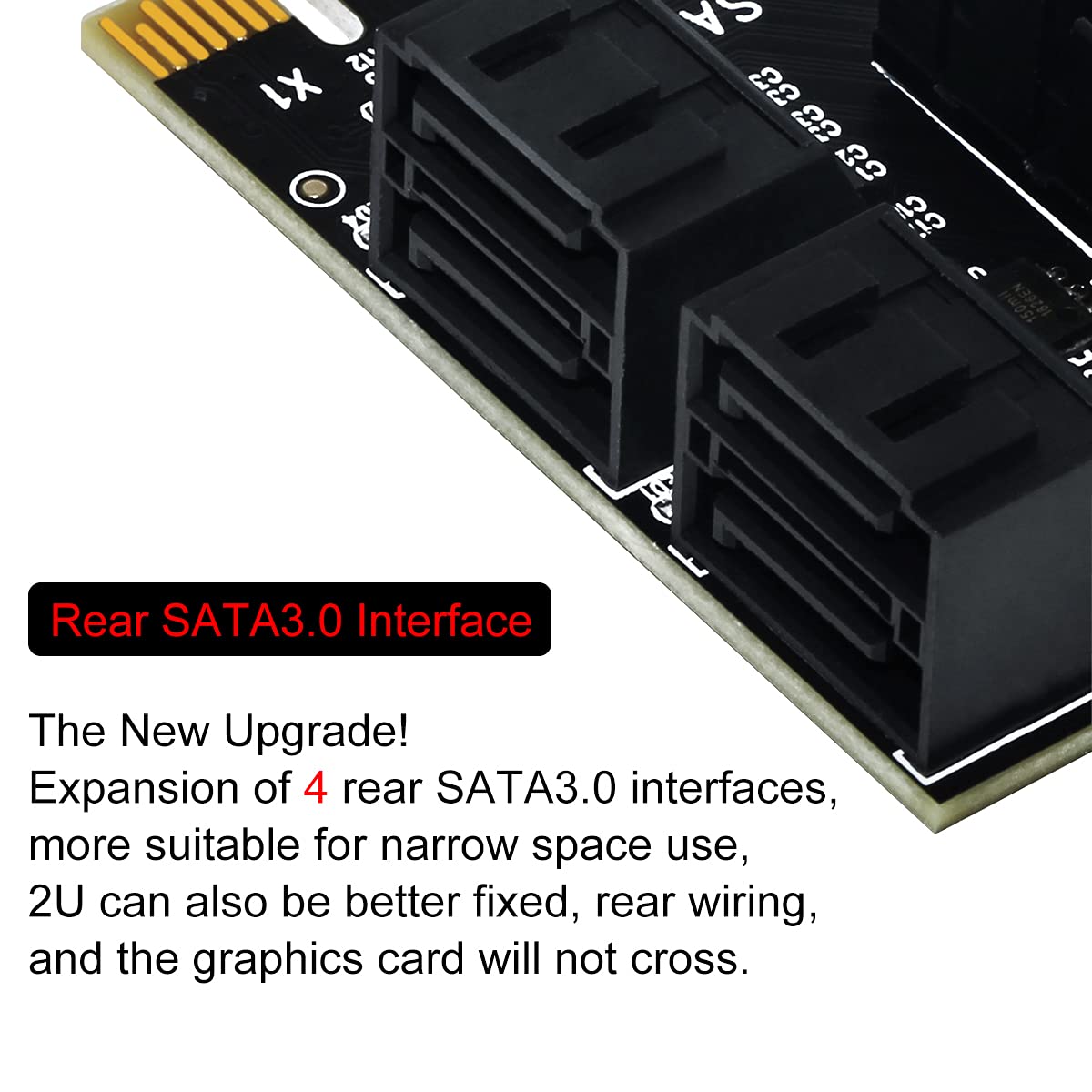 Ubit Expansion Card,PCIe 2.0 X1 to SATA III 4 Ports Adapter Card for IPFS Mining and Adding SATA 3.0 Devices,Hard Disk Expansion Card, SATA 6GB Interface Riser Card for Desktop PC