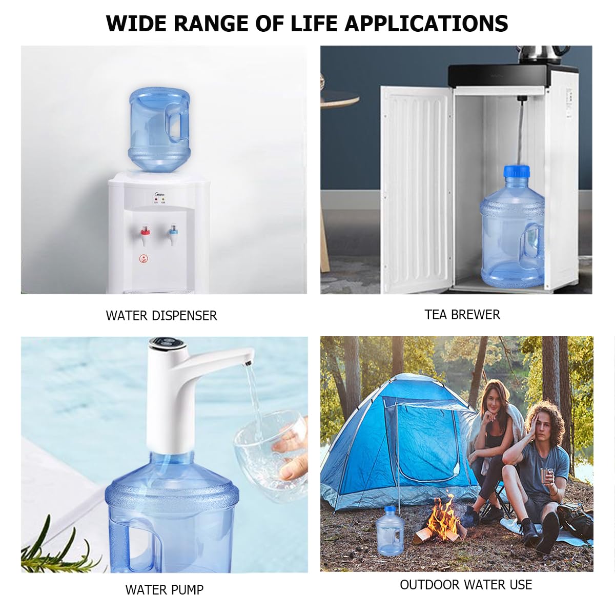 YOLUFER Water Storage Container, Portable Water Jug with Screw and Handle, Water Container for Sports Outdoor Activities (5L)