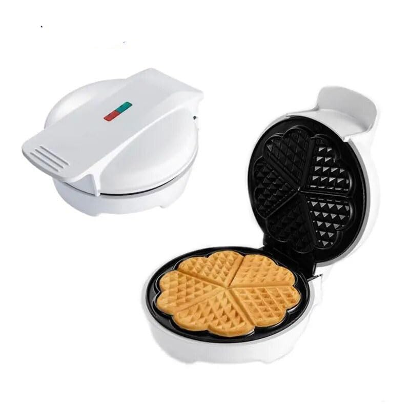 Sokany 1000W Heart Waffle Maker - 5 Belgian Waffles, Compact, easy to clean