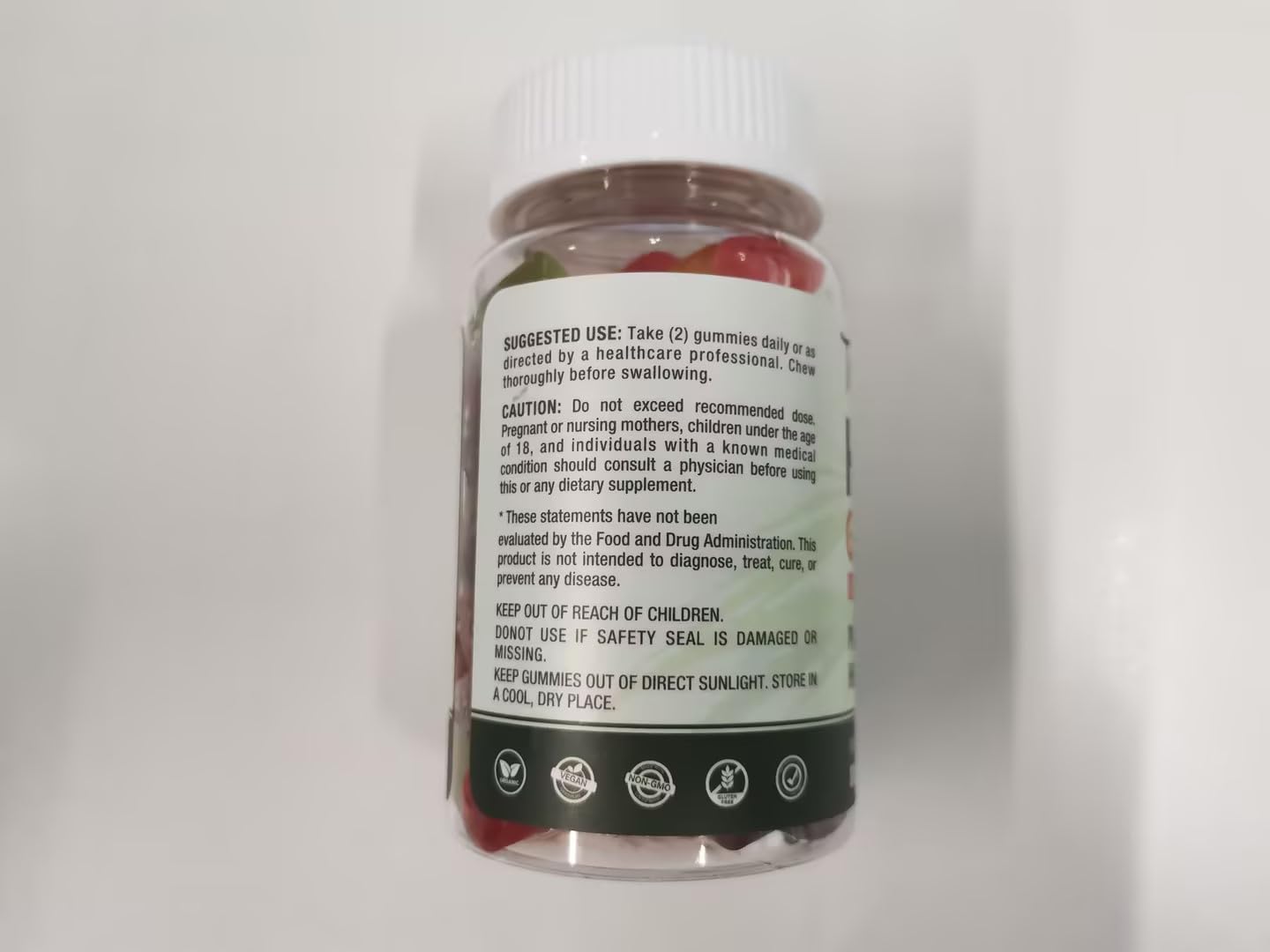 TOPCAPAK Organic Gummies Natural Edibles Fruity Flavor Made in USA
