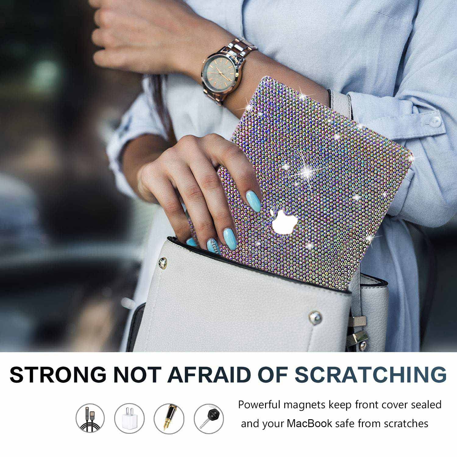 Teazgopx Bling Rhinestone MacBook Air 11 inch Case (Models:A1370 A1465),3D Glitter Sparkle Diamond Case Fashion Luxury Shiny Crystal Hard Shell for Womens Girls