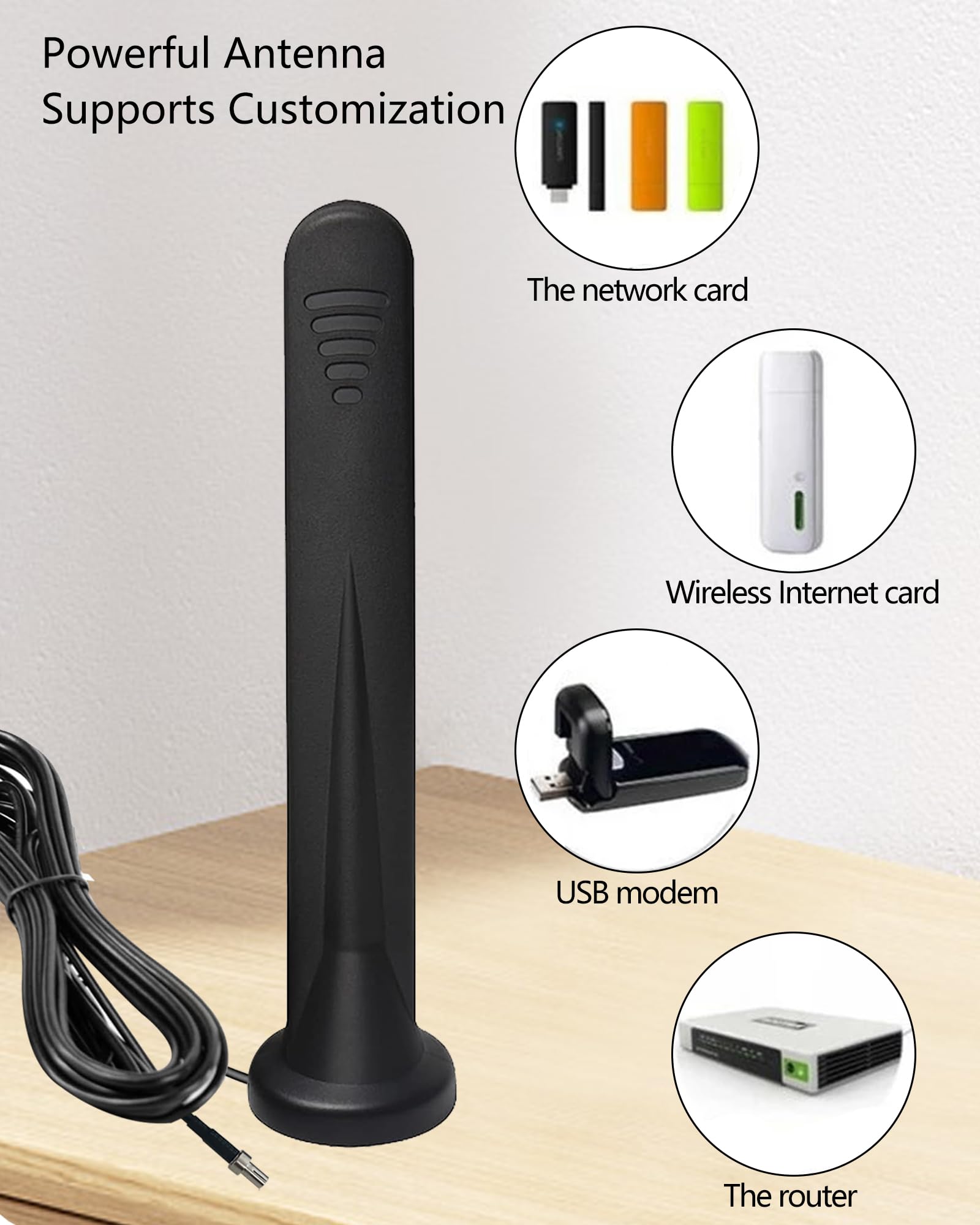 TS9 Antenna, 12dBi External 5G 4G LTE GSM Magnetic Base Antenna,Compatible with Netgear AT&T Nighthawk M6 MR6110 MR6500 M5 MR5100 MR5200 M1 MR1100 LB2120 Hotspots Router 2 Pack
