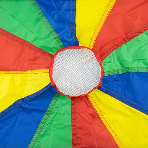Tebery Kids Play Parachute with 12 Handles,12ft Multicolored Parachute for Tent Cooperative Games