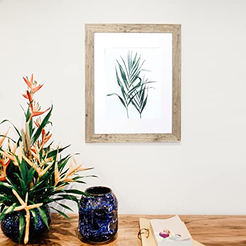 YOUNG POONG 11x14 Picture Frame Set of 2 Rustic Farmhouse Photo Frame with Tempered Glass for Wall and Tabletop Display