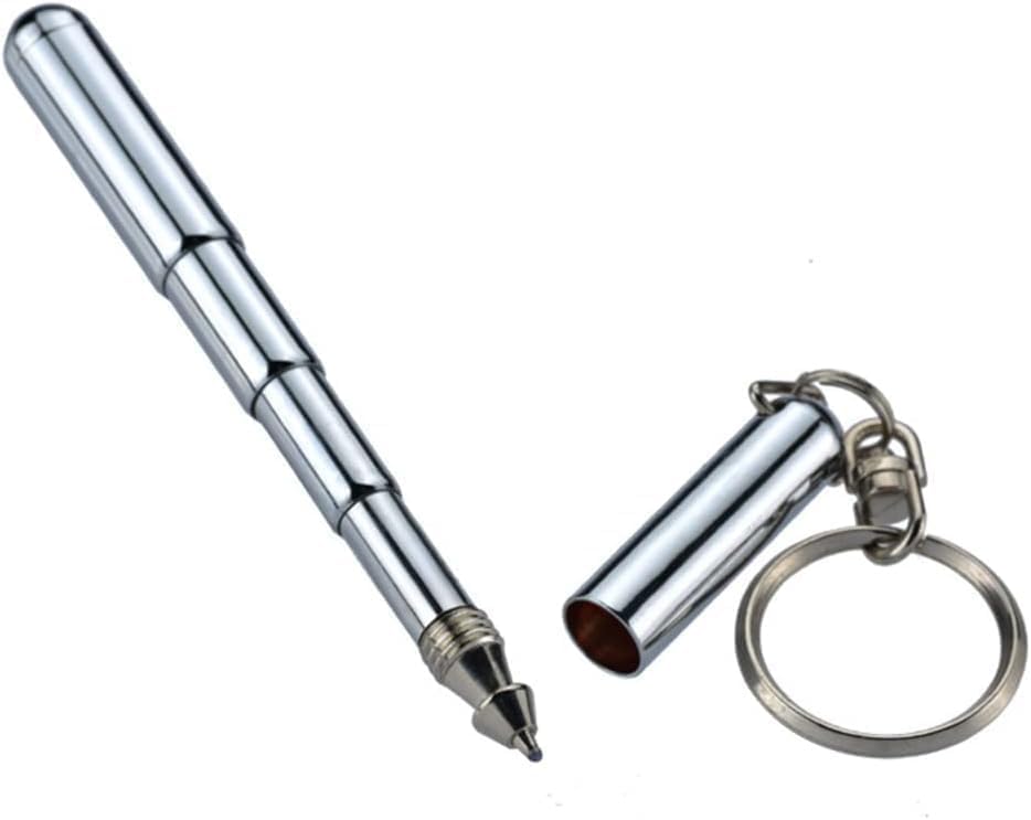 Yanxuan Stainless Steel Metal Pen, Silver Ballpoint Pen, Mini Pocket Pen for Business Gift Automobile Keychains