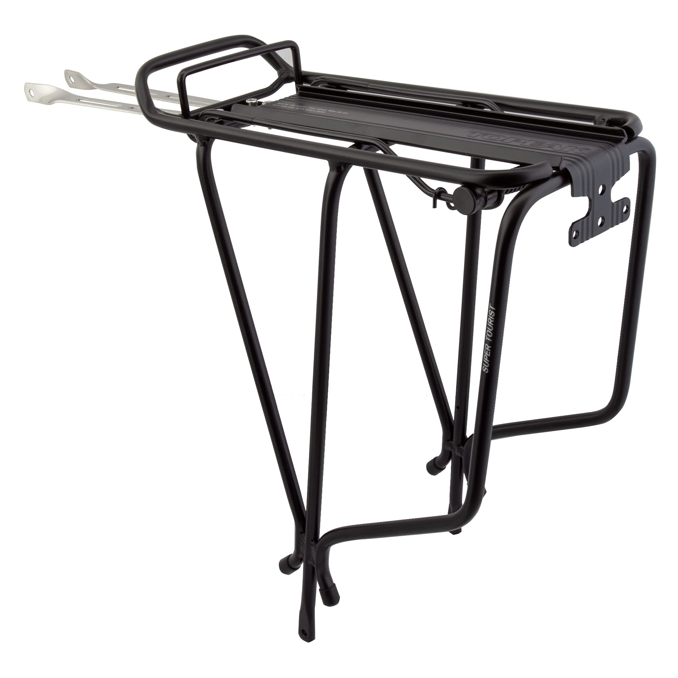 Topeak Super Tourist Tubular Bicycle Trunk Rack with Spring , Black, L x W x H 34 x 17 x 41 cm / 13.4” x 6.7” x 16.1”