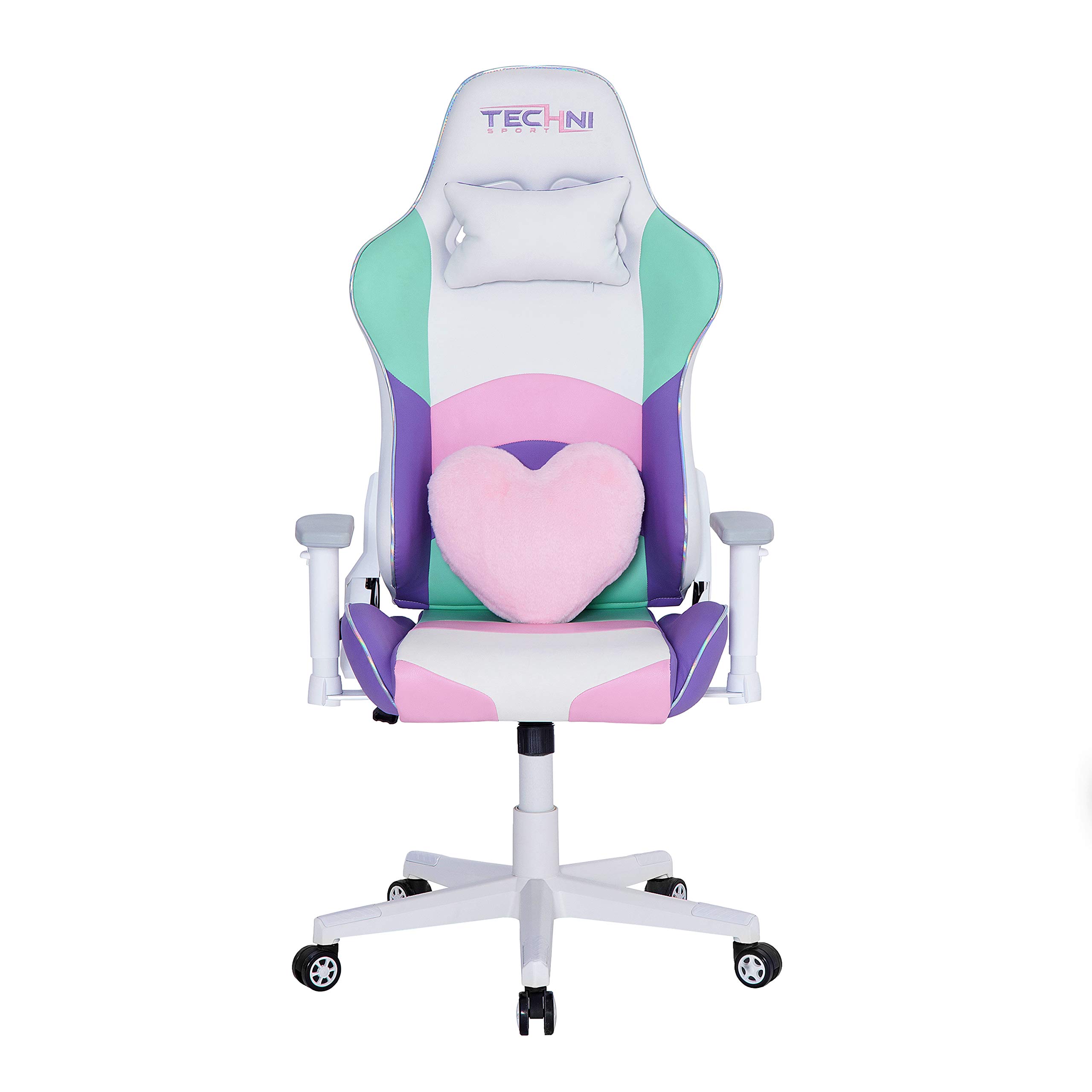 Techni Sport Gaming Chair Collection - Office Chair - Gaming Computer Chair - Recliner Chair - Back Support - Ergonomic & Adjustable - Lumbar Support Leather Gaming Chair (TS42, Multicolor)