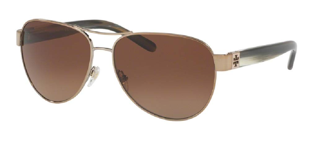 Tory Burch TY6051 304122 60M Gold/Blue Flash Polarized Aviator Sunglasses For Women + BUNDLE with Designer iWear Eyewear Kit