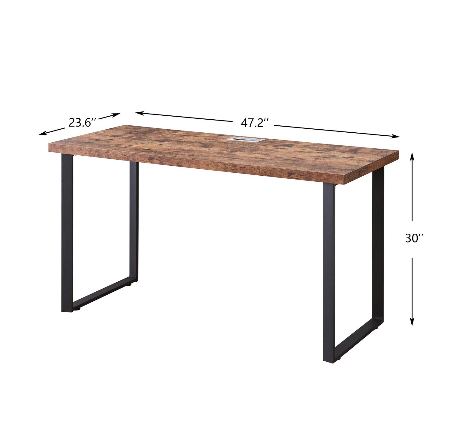 Vinext Computer Desk 47'', Modern Writing Desk, Simple Study Table, Industrial Office Desk, Sturdy Laptop Table for Home Office, Retro Brown