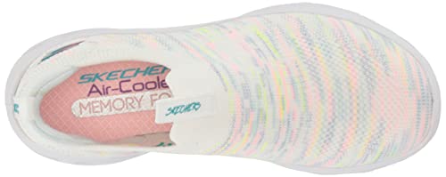 Skechers girls Glide-step Sport -Good Energy Sneaker, White/Multi, 10.5 Little Kid US