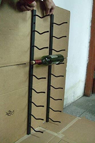 ZUOTEN 9 Bottle Wall Mounted Wine Rack | Black Fashion Modern Wine Cabinet Wall Mounted Wine Bottle Rack Metal Mounted Wine Rack Hanging Wine Rack for Home
