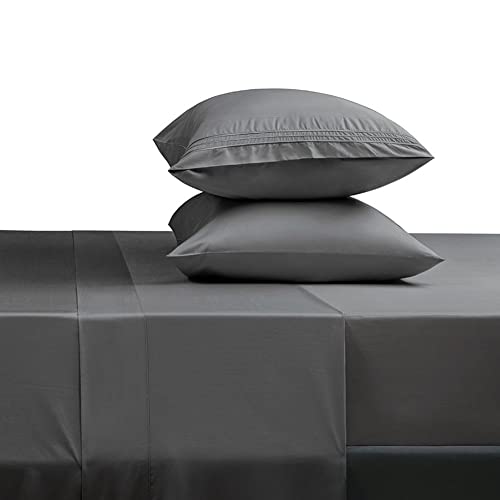 SONORO KATE Bed Sheet Set Super Soft Microfiber 1800 Thread Count Luxury Egyptian Sheets Fit 18-24 Inch Deep Pocket Mattress Wrinkle-4 Piece (Dark Grey, California King)