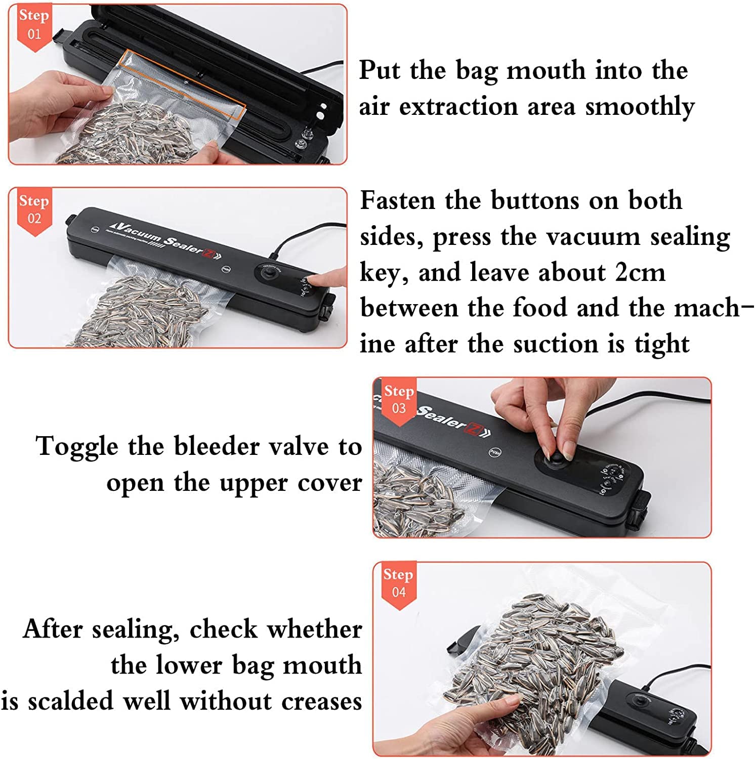 Vacuum Sealing Machine Food Packaging Machine, Household Food Automatic Sealing Machine, Fresh-keeping Vacuum Compression, Equipped With Ten Fresh-keeping Sealed Bags