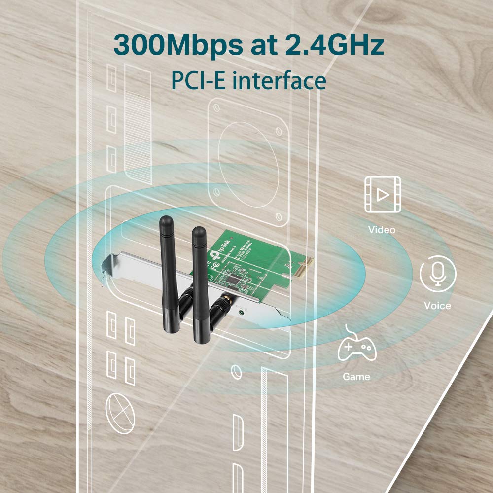 TP-Link N300 PCIe WiFi Card (TL-WN881ND), Wireless network Adapter card for PC