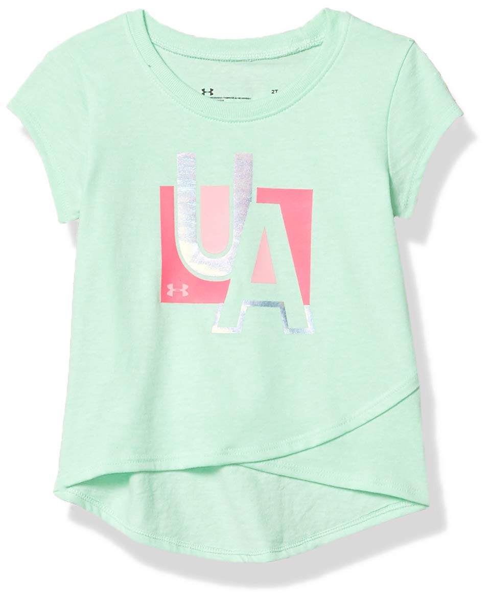 Under Armour Little Girl's UA Cross-Over SS Shirt, Green Haze, 4