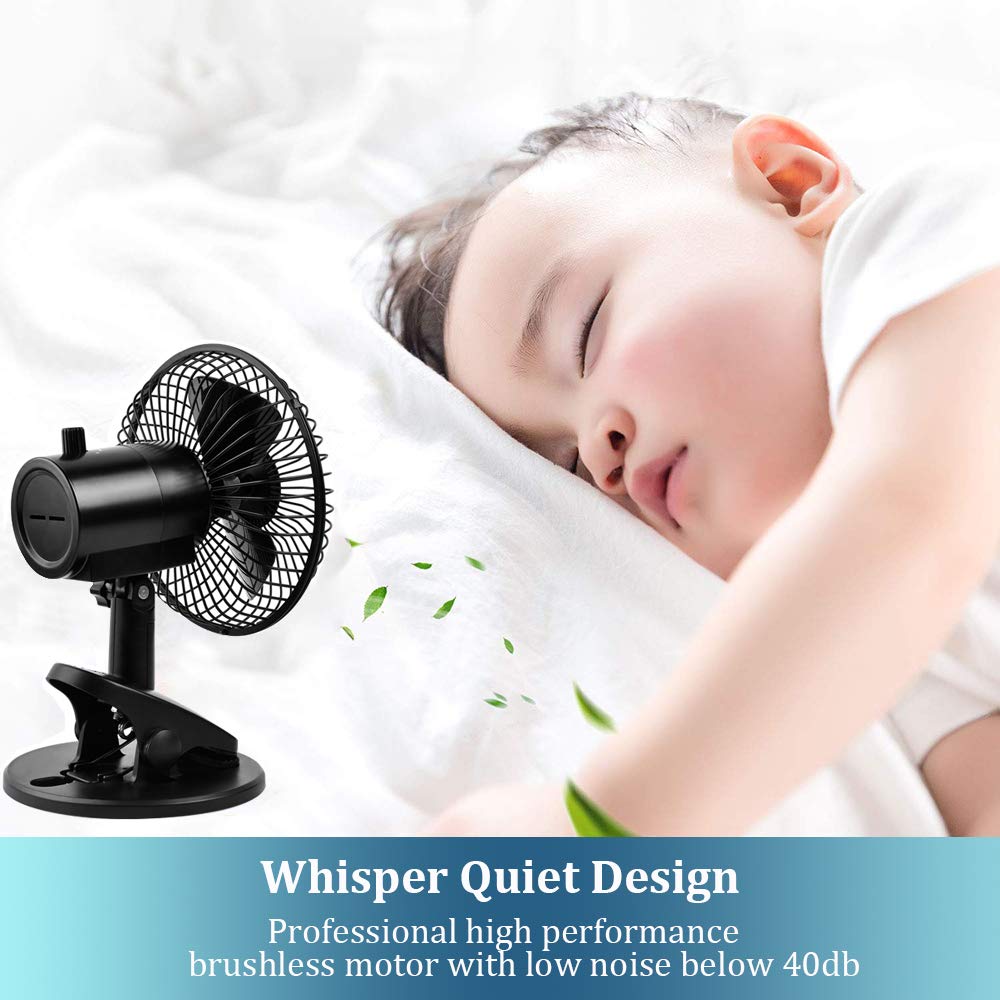 YIHUNION Oscillating Clip On USB Desk Fan, 2 in 1 Personal USB Powered Fan Desktop Table Cooling Portable Fan with 3-Speeds for Office, Dorm, Libraries and Bedroom