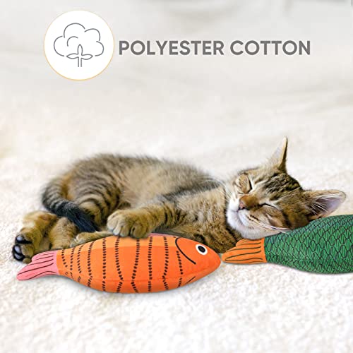 WONOWPA 2PCS Catnip Toy, Plush Cat Chew Toy, Bite Resistant Catnip Toys with Bell Inside, Interactive Teething Toy for All Cats