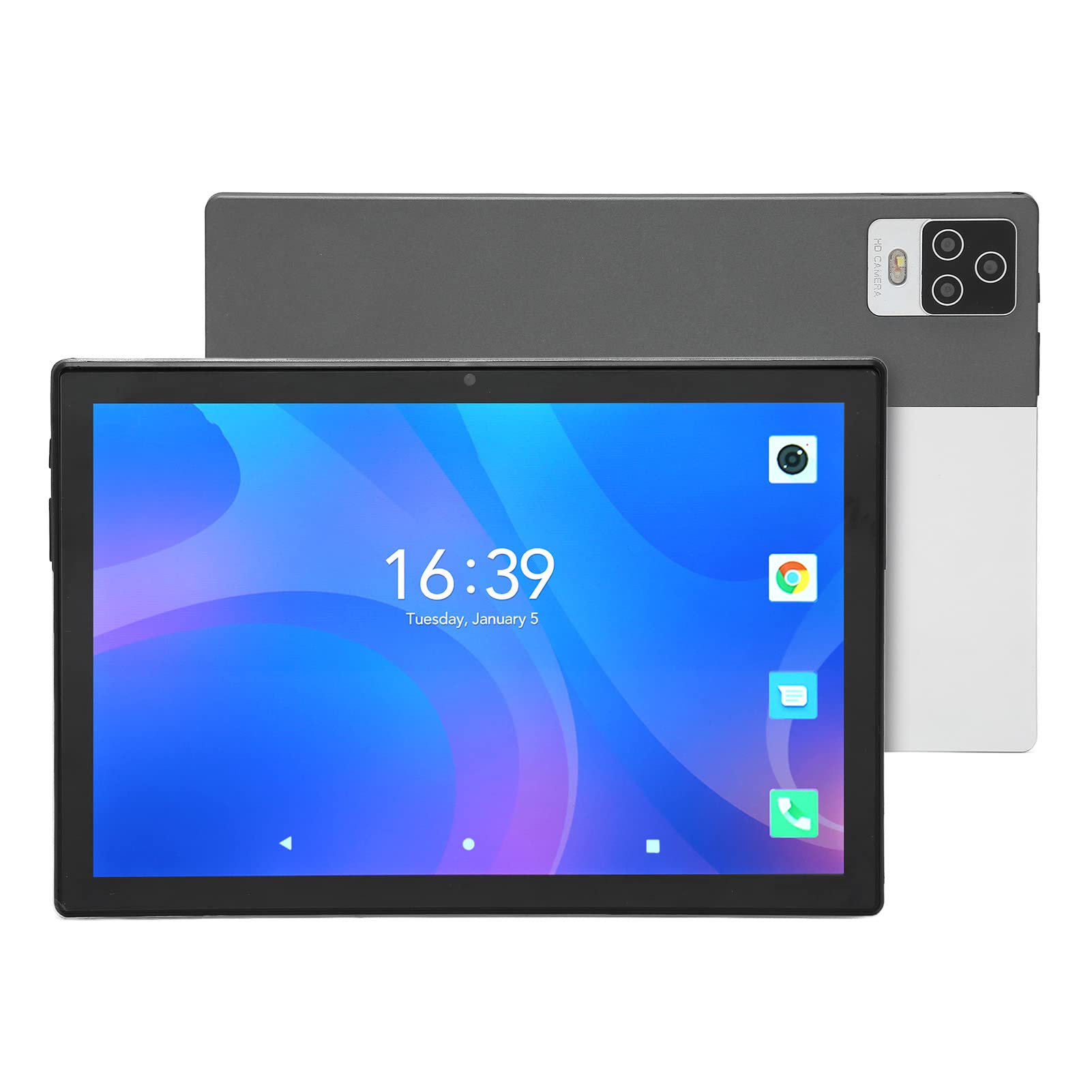 Vikye 4G LTE 5G WiFi Tablet, 10.1in 1920x1200 Screen Tablet Octa Core Processor 12GB 256GB 7000mAh Battery 8MP Front 16MP Rear Dual Cameras (Silver)