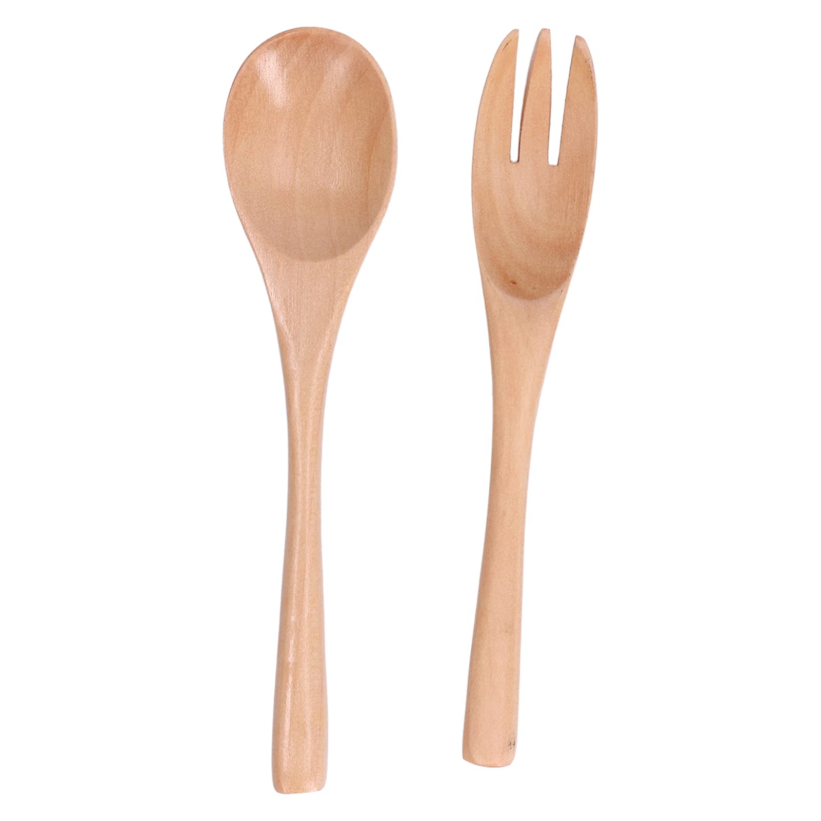 Wooden Spoon Fork Set Reusable Salad Servers Wooden Flatware Set, Utensils, Spoons, Forks Wooden Tableware Supplies