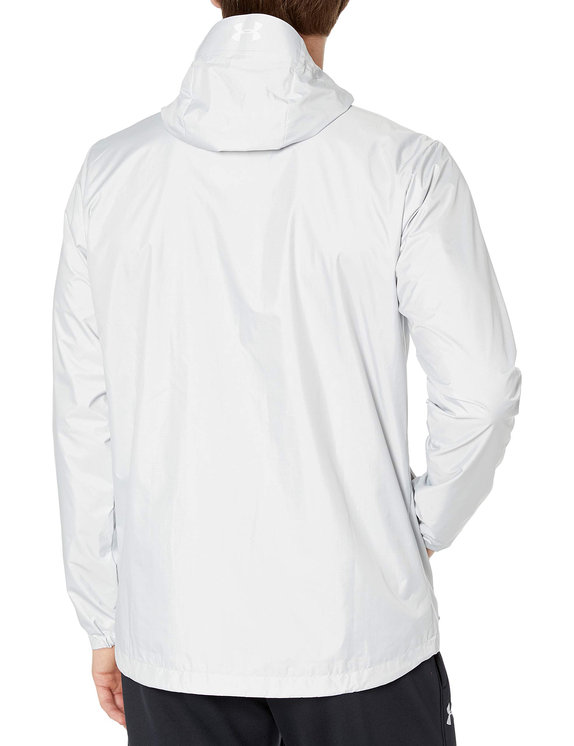 Under Armour mens Forefront Rain Jacket , Halo Gray (014)/White , Large
