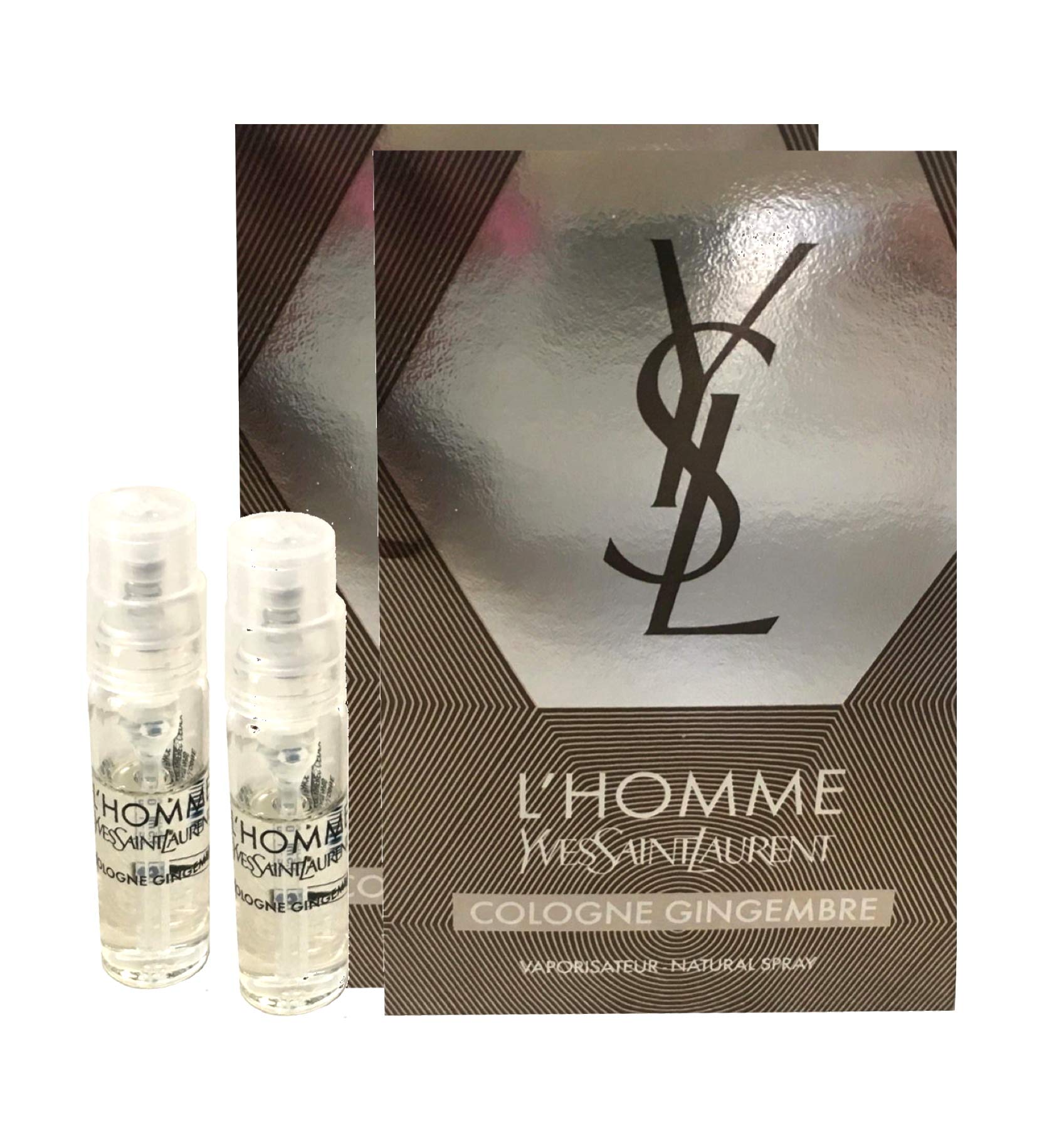 Yves Saint Laurent 2 YSL for Men Sample Spray Vial • 0.05 fl. oz. / 1.5 ml •• L'Homme Cologne Gingembre ••