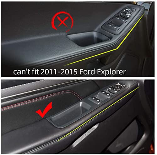 Vesul Front Row Door Side Storage Box Compatible with Ford Explorer 2016 2017 2018 2019 Armrest Phone Container Door Organizer Handle Pocket ABS Tray Insert Glove Pallet