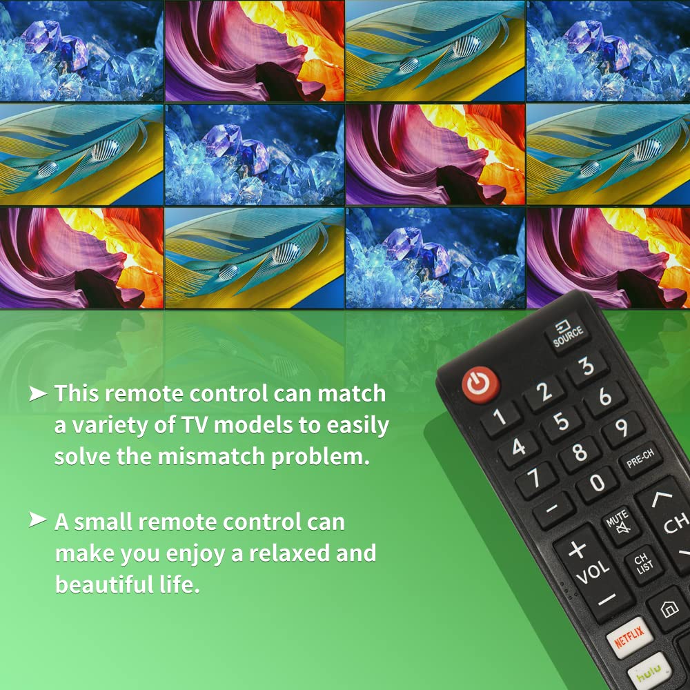 Universal Remote Control Replacement for Samsung Smart-TV LCD LED UHD QLED 4K Crystal UHD 6/7/8/9/TU-7000 Series Smart TVs, with Netflix, Prime Video Buttons(BN59-01315A/BN59-01315J/BN59-01315E)