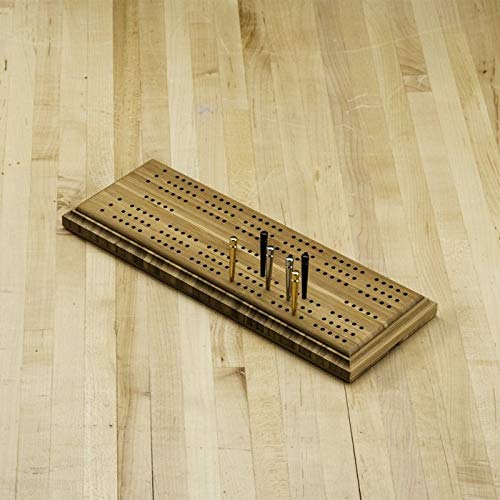 Small Cribbage Board Templates (3 Players, Straight Track) - Woodworking Kit w/ 1/8'' Self-Centering Drill Bit, 1/8'' Indexing Pins β Thick Acrylic Cribbage Board Game Set