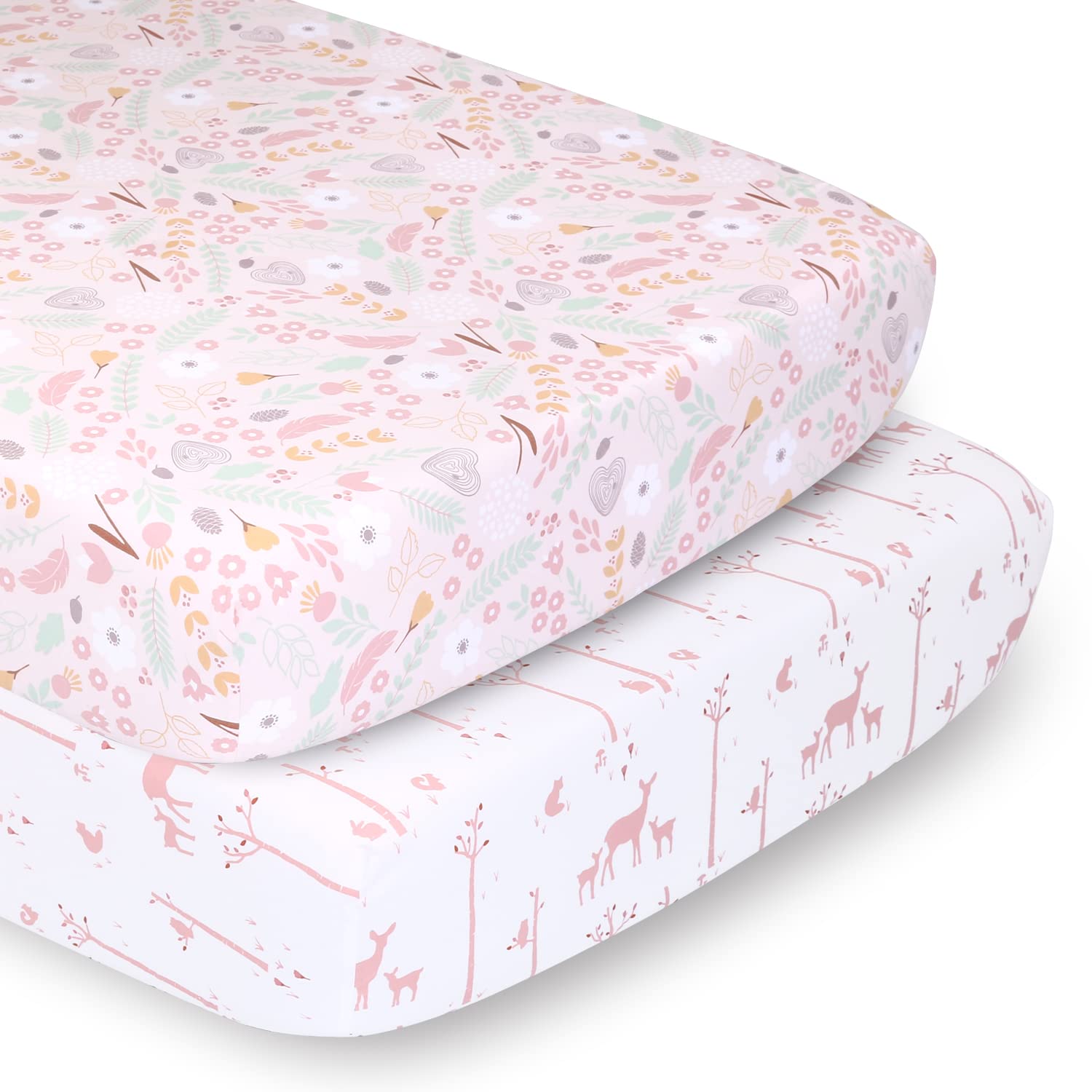 The Peanutshell Fairytale Forest Crib Bedding Set and 2 Pk Sheets, 5 Pieces