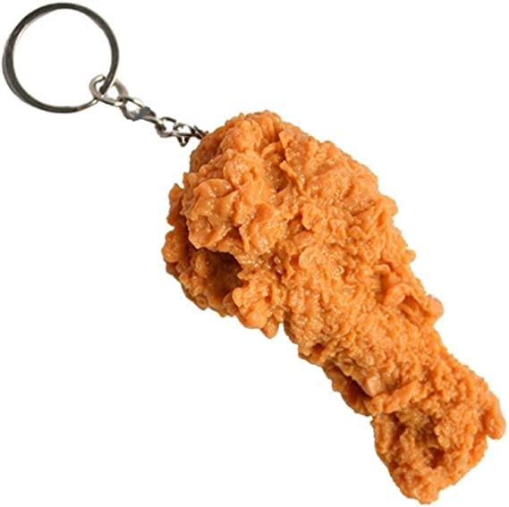 SKNGMO Imitation Food Keychain Fried Chicken Nuggets Chicken Leg Chicken Wing Creative Keyring Handbag Purse Car Accessories